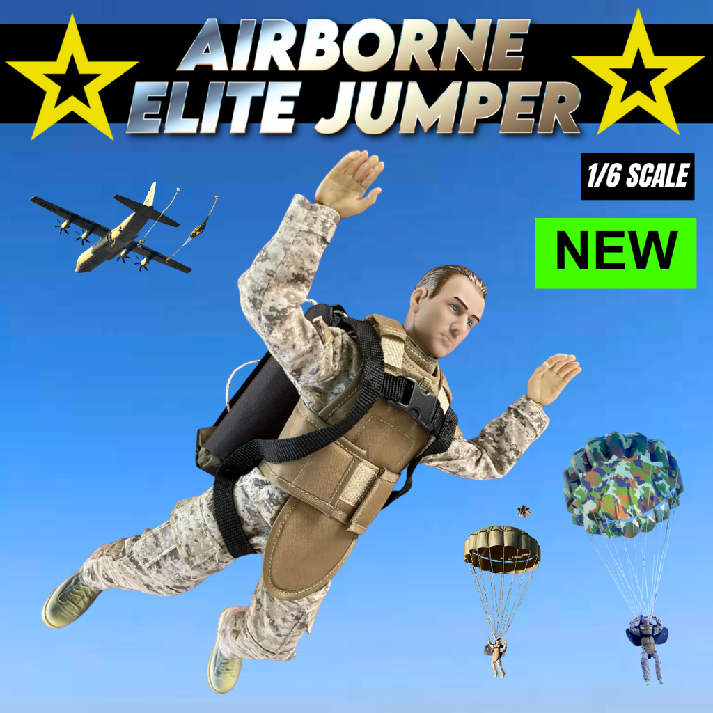 Airborne Elite Paratrooper - Parachute & Military Action Figure Pack ...